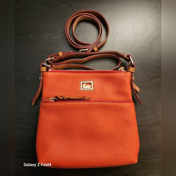 Dooney & Bourke | Bags | Dooney Bourke Dillen Letter Carrier Red Orange ...
